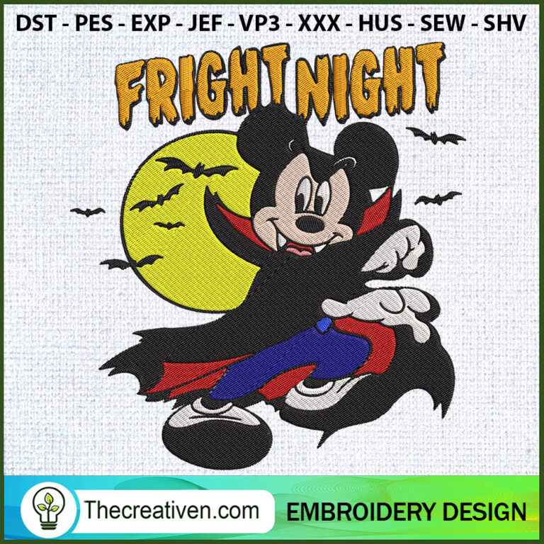 Halloween Disney Mickey Fright Night Embroidery Designs, Halloween ...