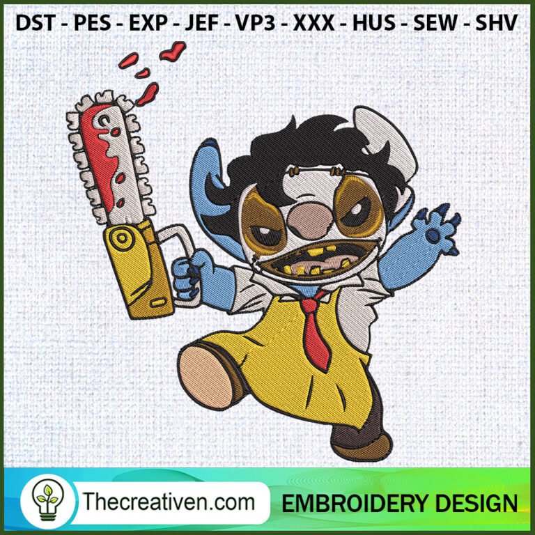 Leatherface Stitch Funny Halloween Embroidery Designs, Halloween ...