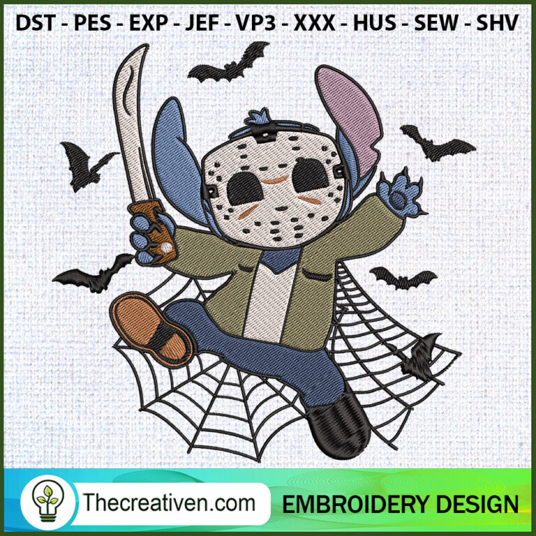 Stitch Jason Voorhees Embroidery Designs, Halloween Machine Embroidery ...