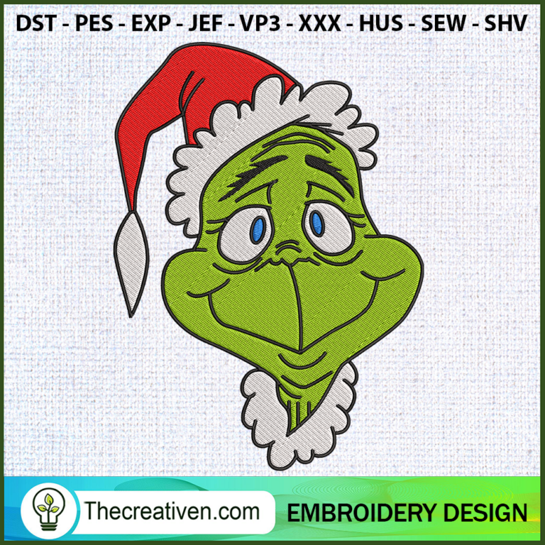 Christmas Grinch Head Embroidery Designs, Christmas Machine Embroidery ...