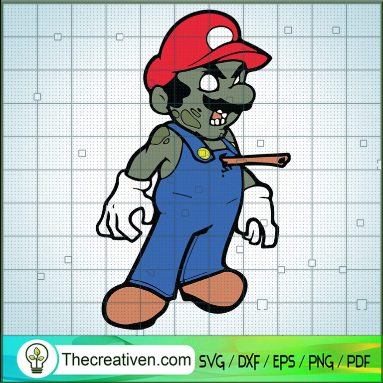 Mario Zombie SVG, Scary Mario SVG - Premium & Original SVG Cut Files